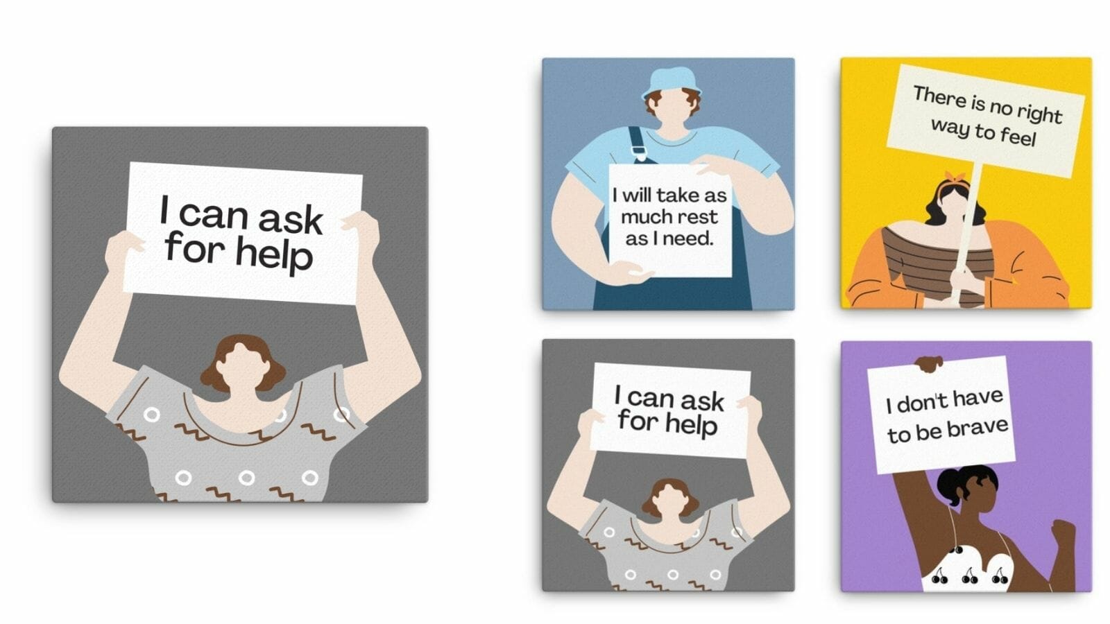 "I Can Ask For Help" Empowering Self-Care Canvas - A Reminder To ...
