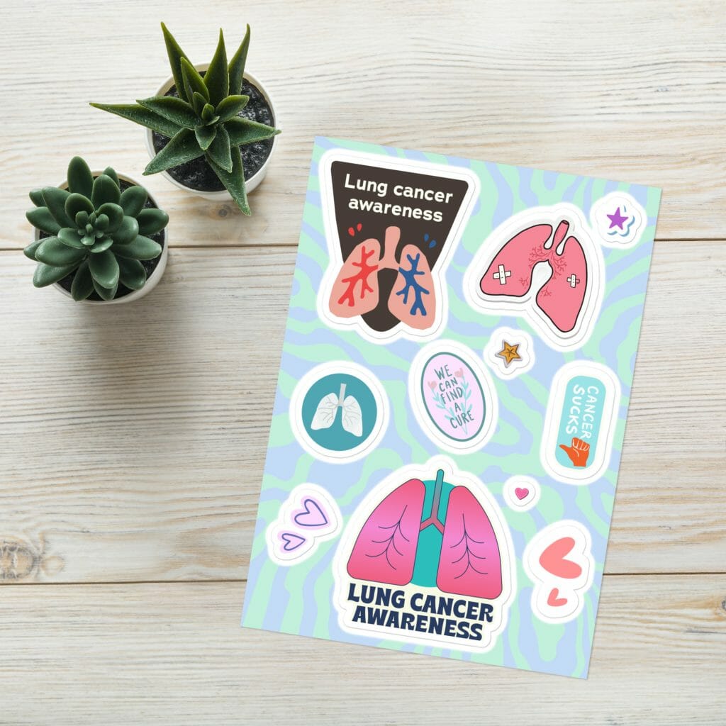 Lung Cancer Awareness Sticker Sheet