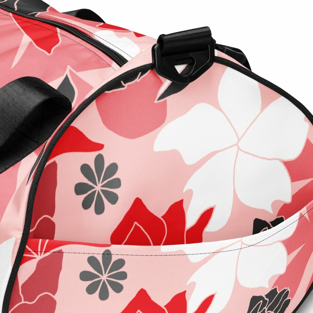 Pretty Pink Flower Small Duffel Bag