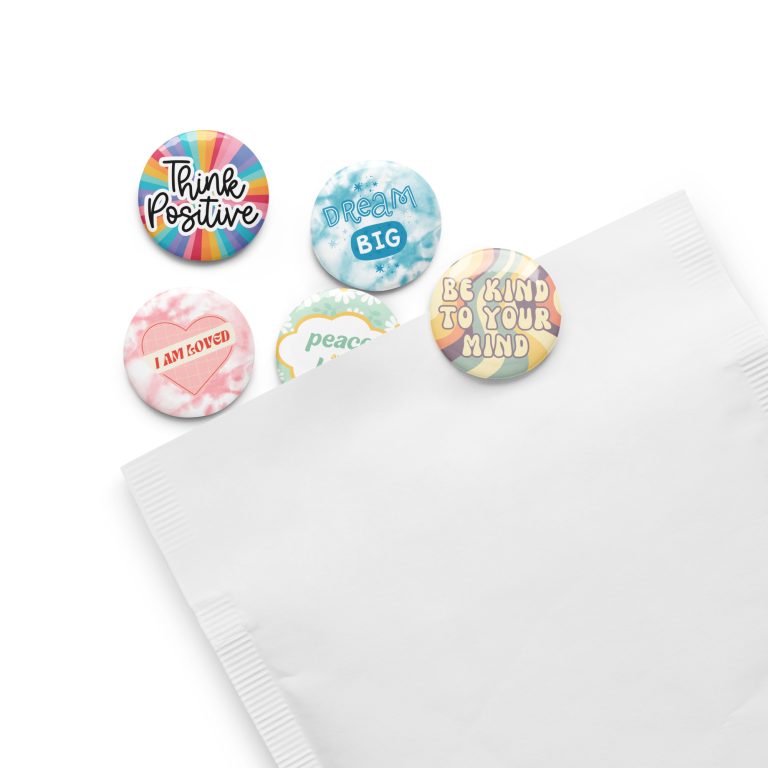 Colorful Affirmation Pin Button Set - Set Of 5
