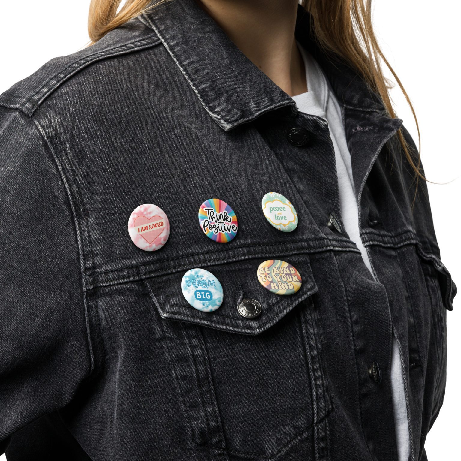 Colorful Affirmation Pin Button Set - Set Of 5