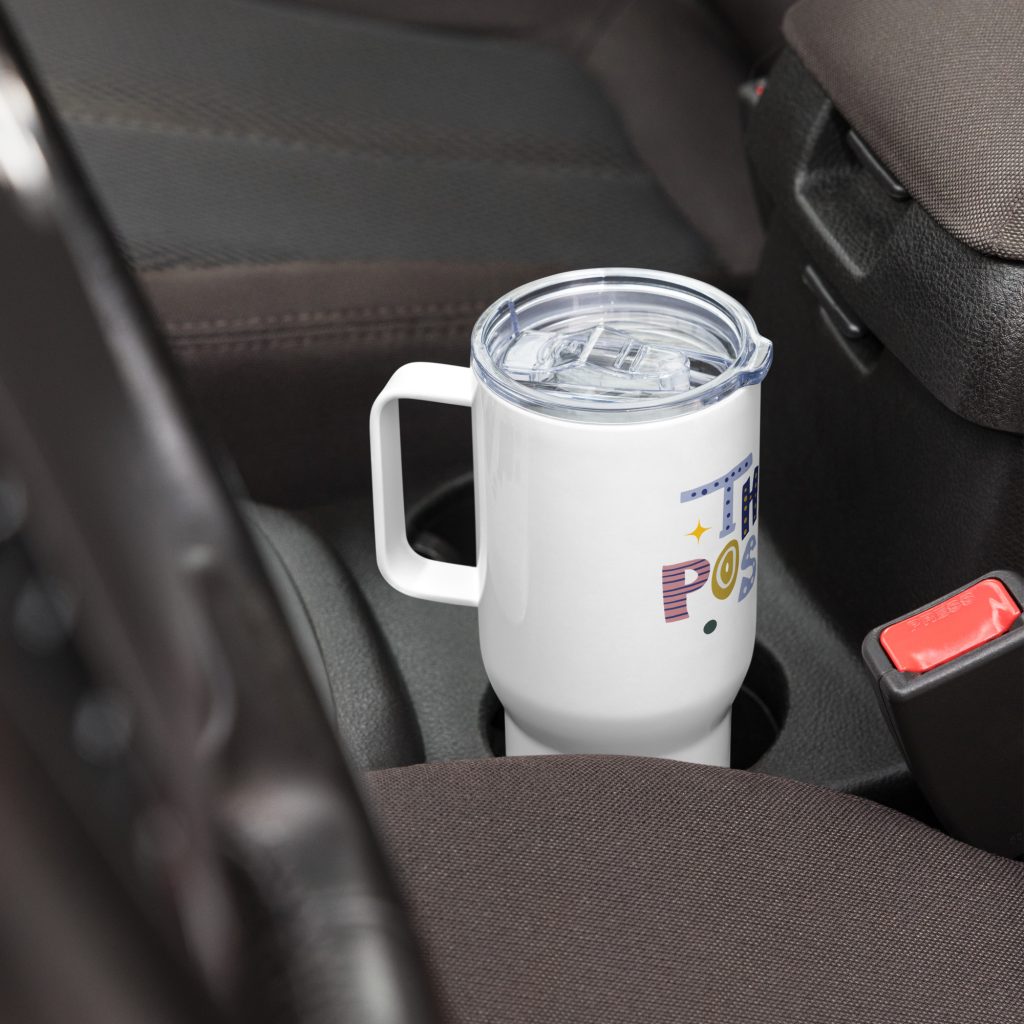 "Think Positive" Travel Mug With Handle