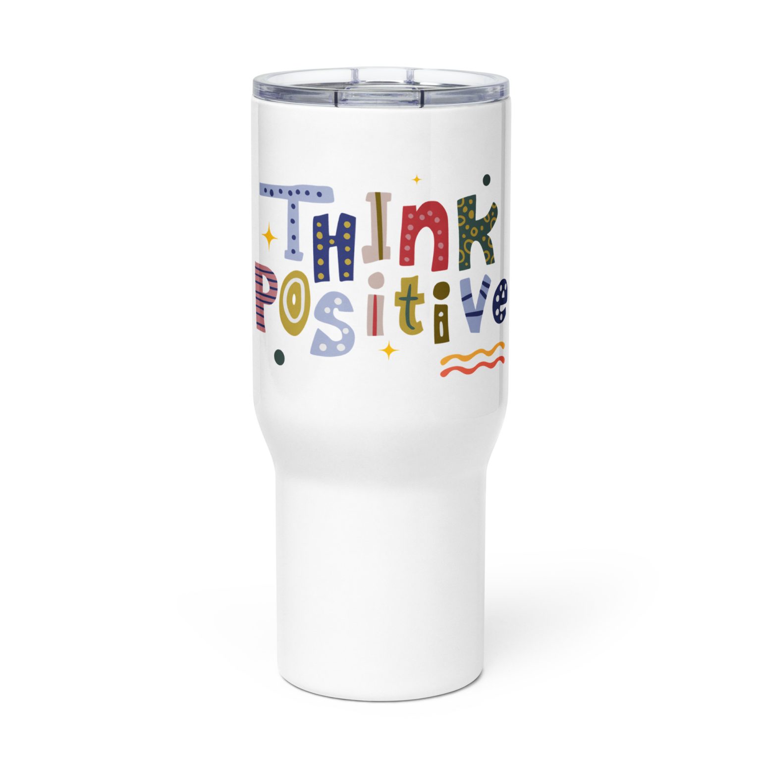 "Think Positive" Travel Mug With Handle
